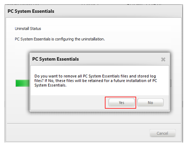 How do I uninstall PC Systems Essentials from my computer?