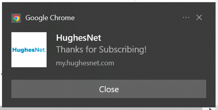 How do I subscribe to receive Web push notifications from HughesNet?